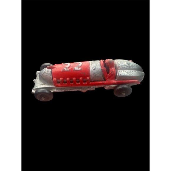 Toys | Vintage Hubley Cast Iron 22 Red Indy Race Car With Driver 75 ...